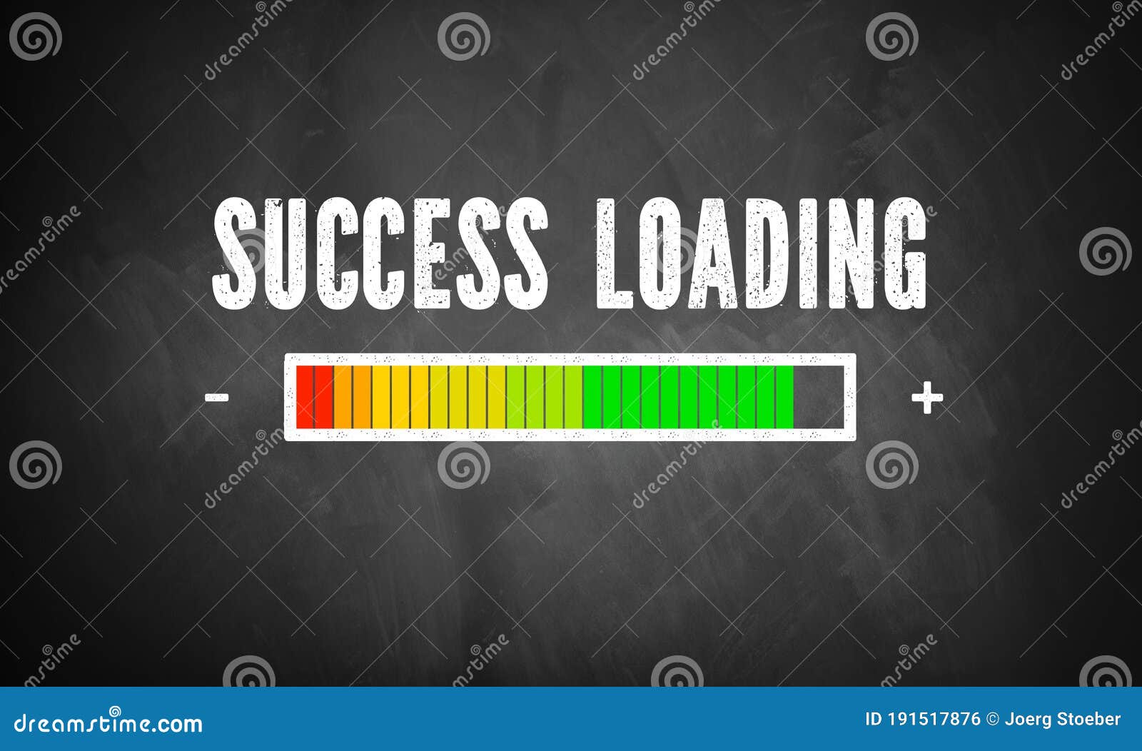 Blackboard with Loading Bar and Text SUCCESS LOADING Stock Illustration ...
