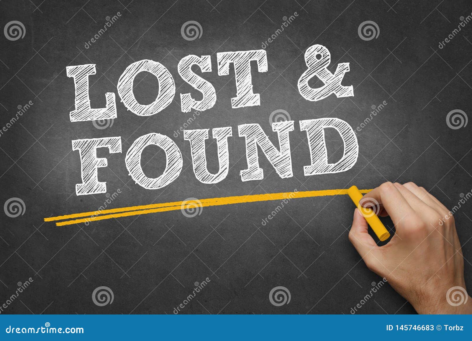 Blackboard - Lost and Found Stock Illustration - Illustration of hope ...