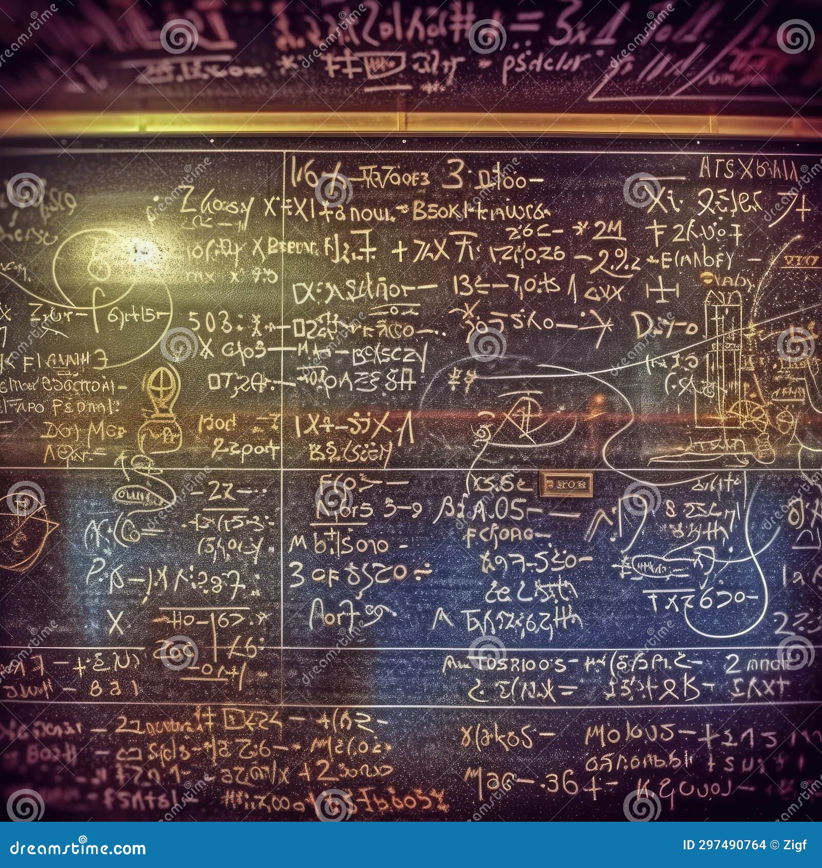 Blackboard with Lot of Writing on it Stock Illustration - Illustration ...