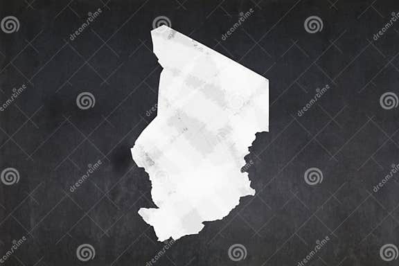 Map of Chad Drawn on a Blackboard Stock Illustration - Illustration of ...