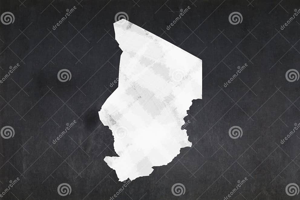 Map of Chad Drawn on a Blackboard Stock Illustration - Illustration of ...