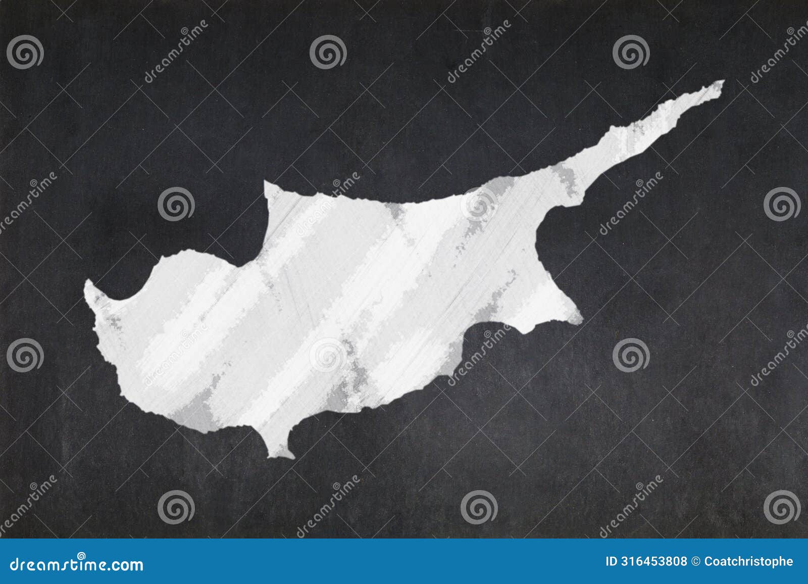 Map of Cyprus Drawn on a Blackboard Stock Illustration - Illustration ...