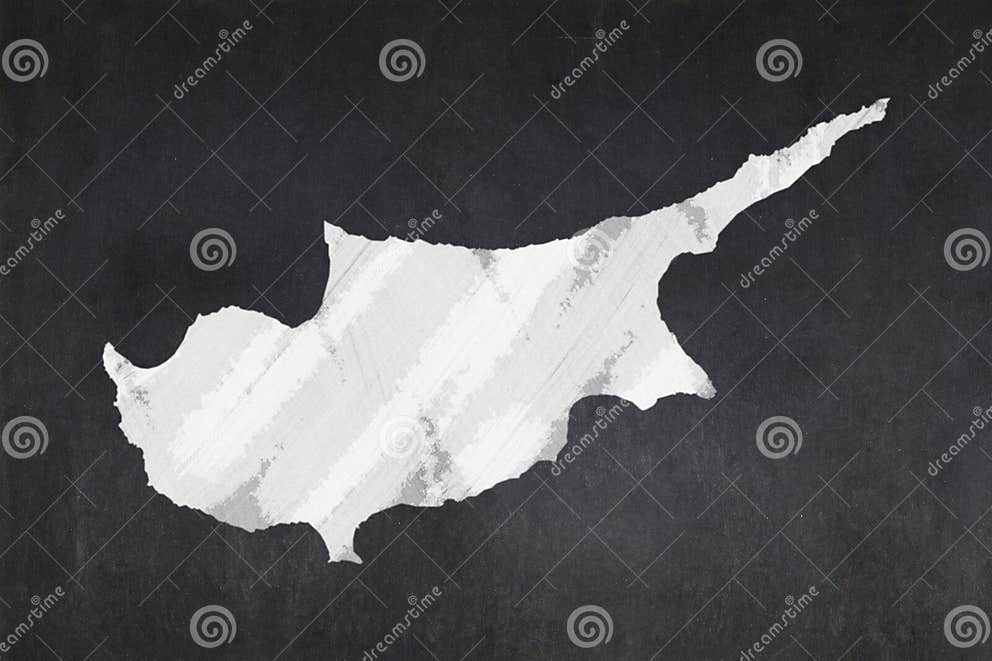 Map of Cyprus Drawn on a Blackboard Stock Illustration - Illustration ...