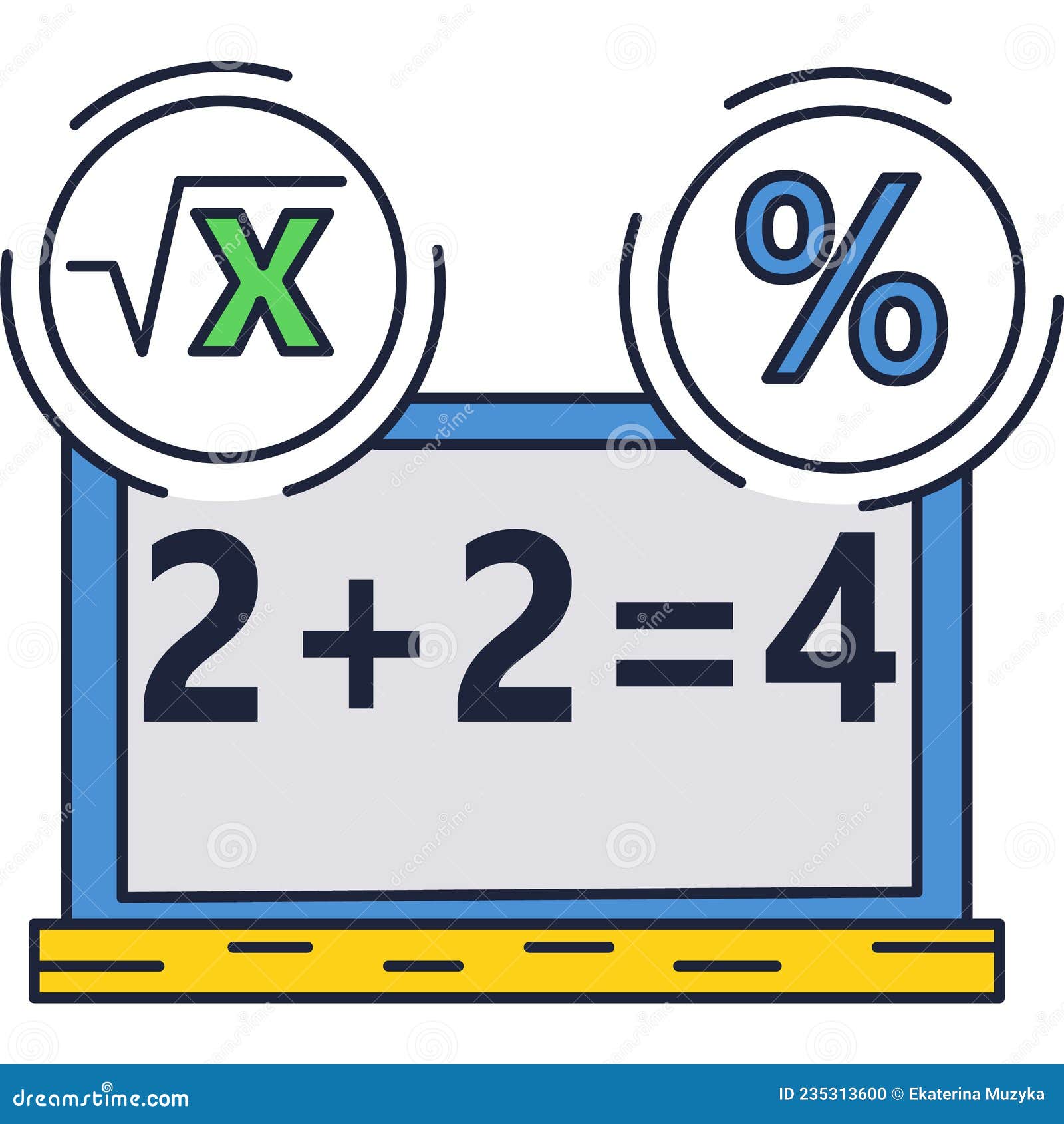 Blackboard with Math Algebra Formula Vector Icon Stock Vector ...