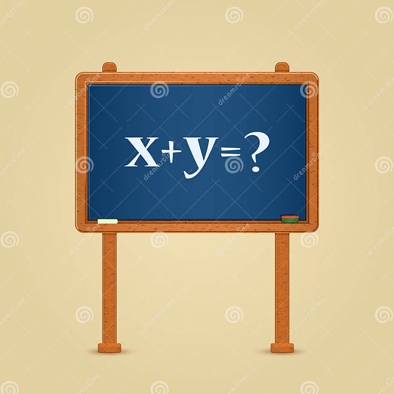 Blackboard with Math Equation and Question Stock Illustration ...