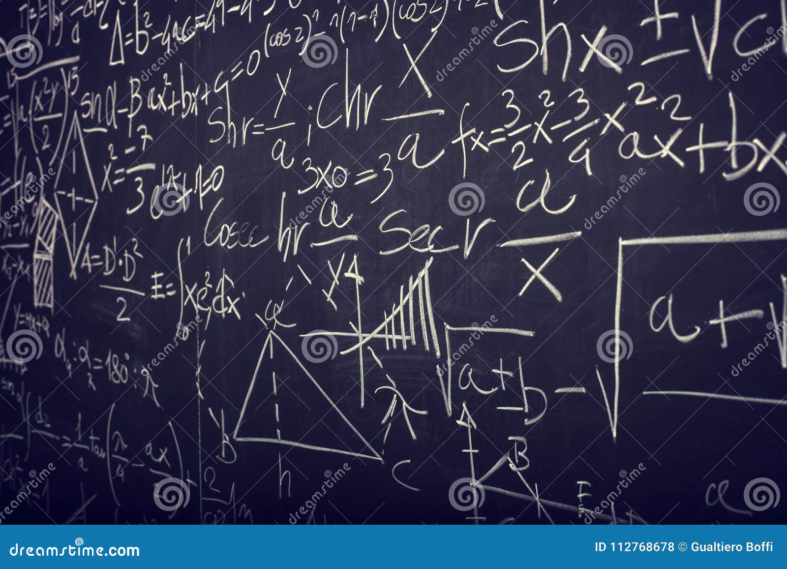 Blackboard with Math Formula Stock Photo - Image of mathematics, messy ...