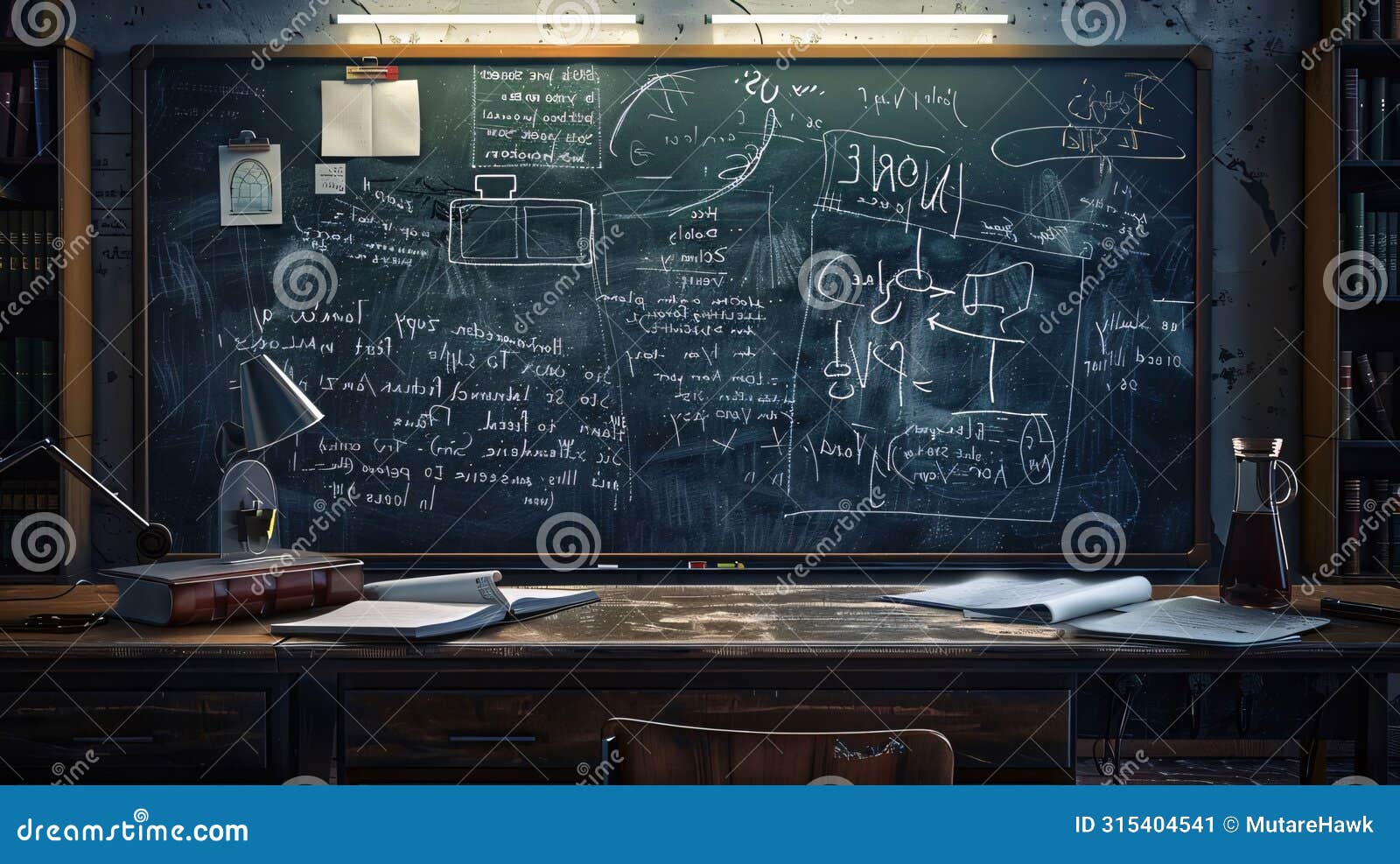 Blackboard with Math Formulas on it. Education Concept Stock ...