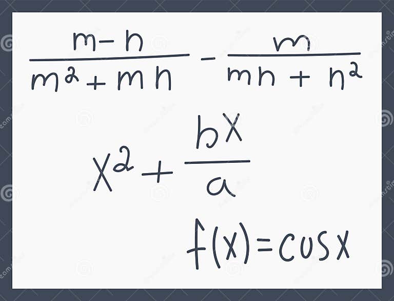 Blackboard with Math Formulas Stock Illustration - Illustration of ...