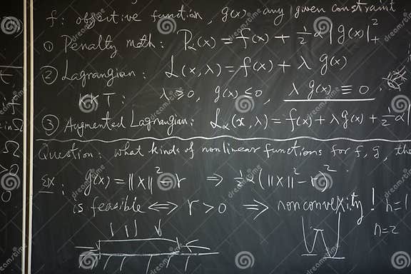 Blackboard with Math Lesson Stock Image - Image of formula, blackboard ...