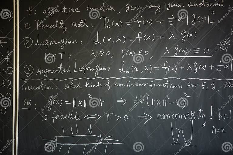 Blackboard with Math Lesson Stock Image - Image of formula, blackboard ...