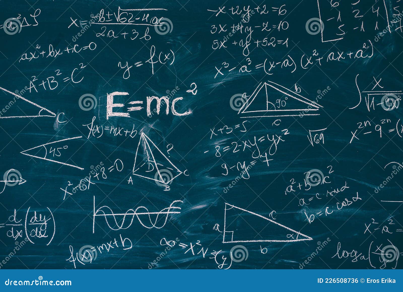 Blackboard with Math Lesson Written on it Stock Illustration ...
