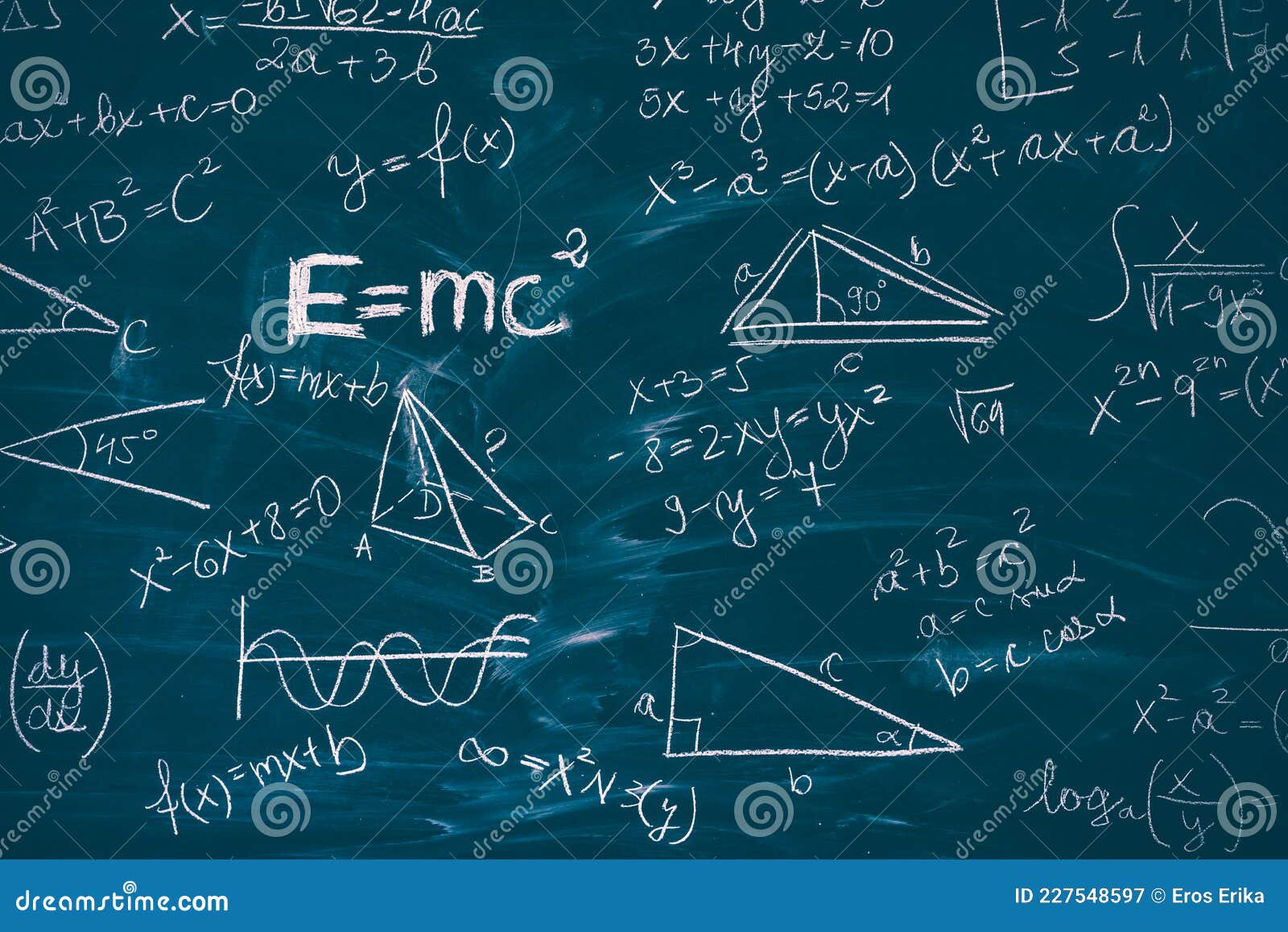 Blackboard Inscribed With Scientific Formulas And Calculations I Stock ...