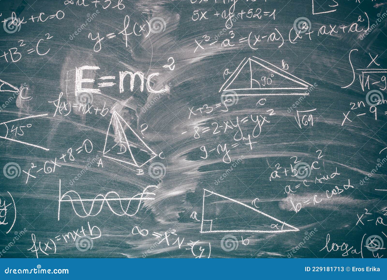 Blackboard with Math Lesson Written on it Stock Image - Image of class ...