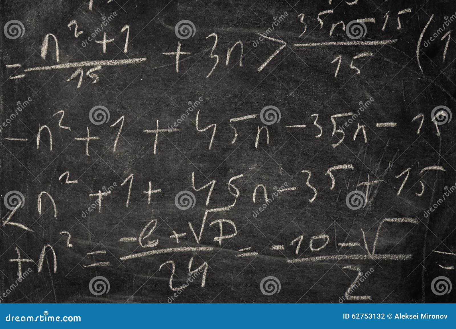 Blackboard with Mathematical Equations Stock Photo - Image of school ...