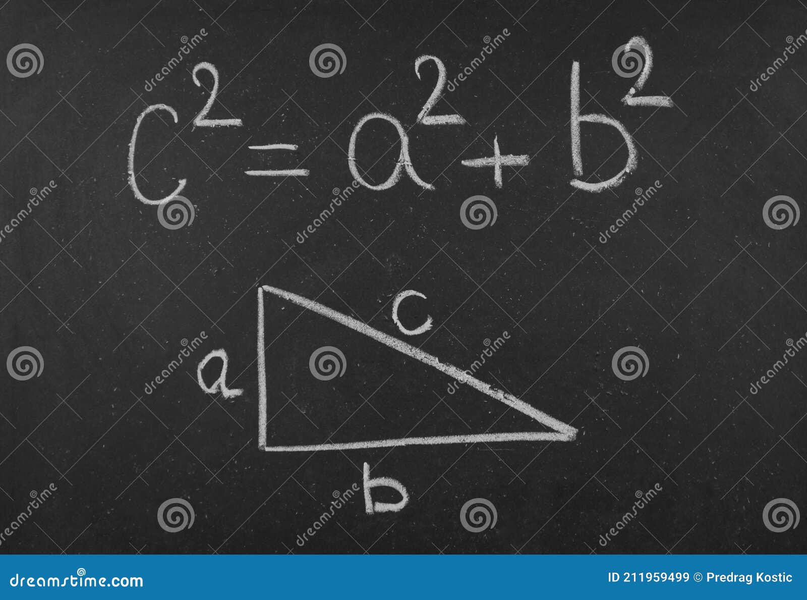 Blackboard Mathematics. stock image. Image of clock - 211959499
