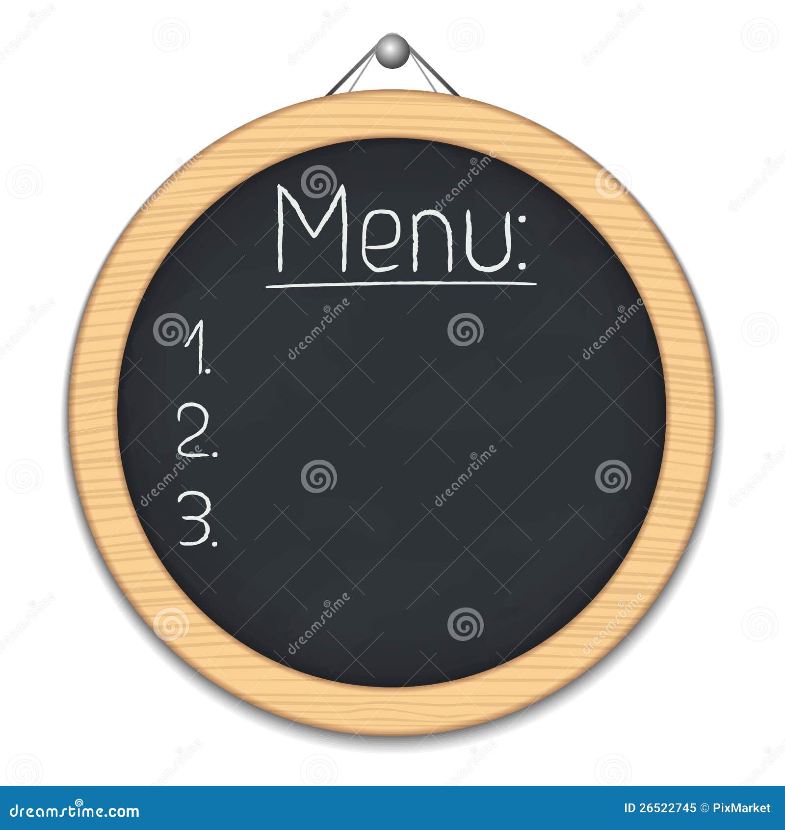 Blackboard with menu stock vector. Illustration of circle - 26522745