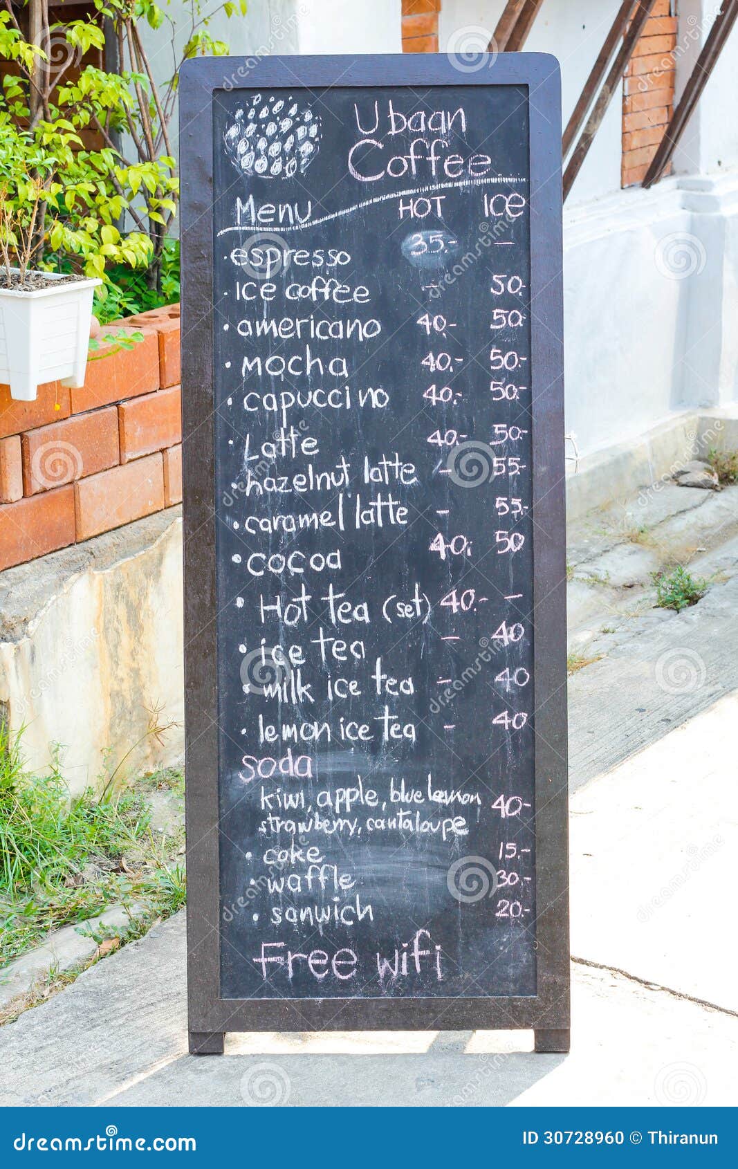 Blackboard Menu on a Coffee Shop Stock Photo - Image of meal, banner ...