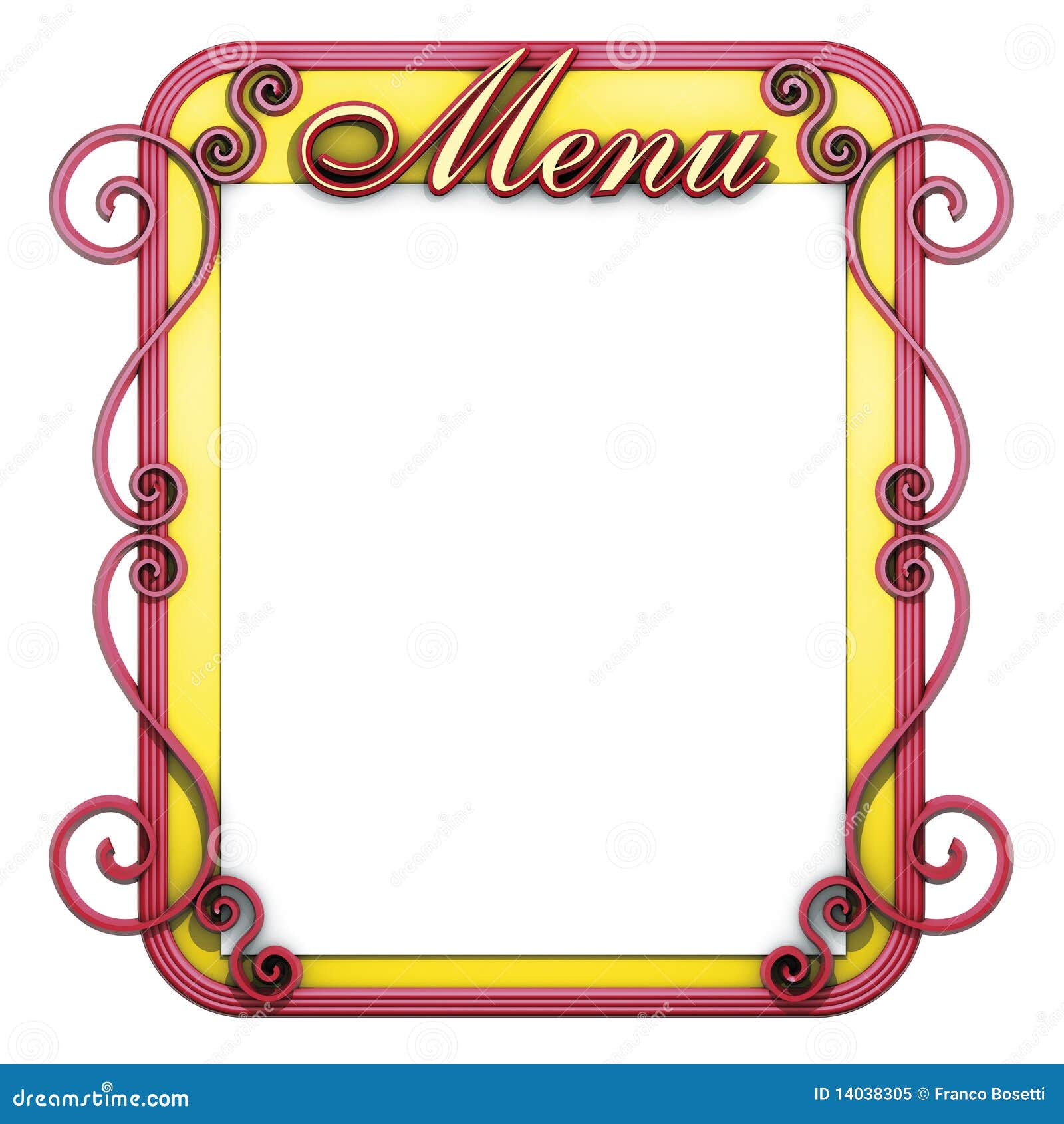 Blackboard menu red yellow stock illustration. Illustration of ...