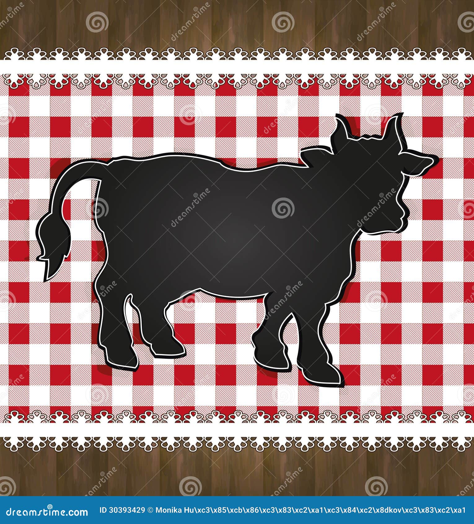 Blackboard Menu Tablecloth Lace Cow Bull Stock Vector - Illustration of ...