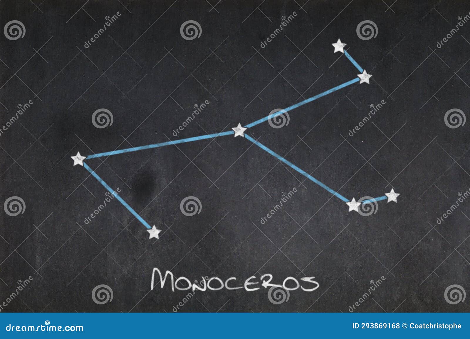 Monoceros Constellation Drawn on a Blackboard Stock Photo - Image of ...