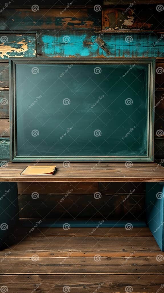 Blackboard and Notebook in School Setting Educational Backdrop Stock ...