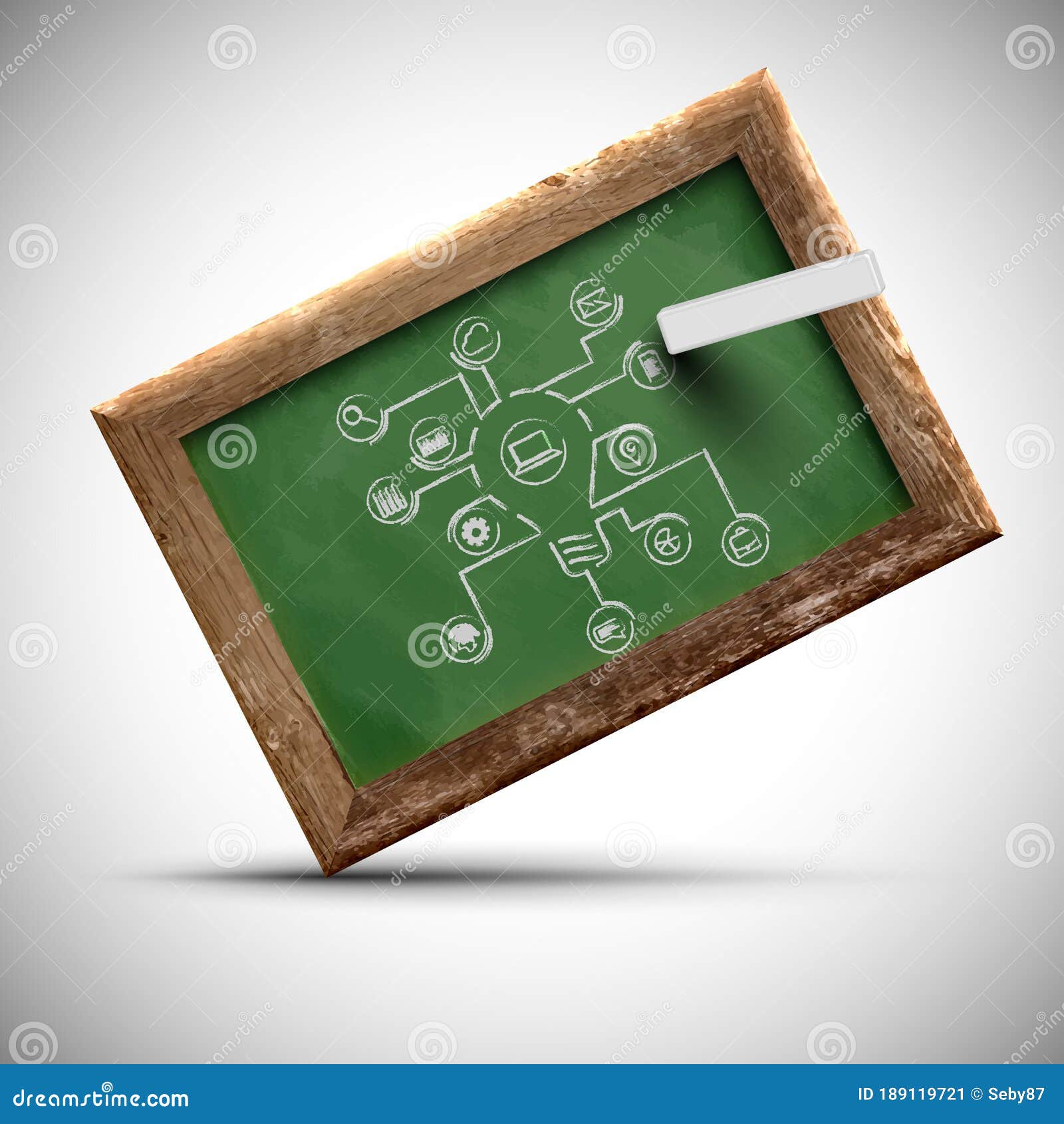 Blackboard with Office Signs, Vector Stock Vector - Illustration of ...