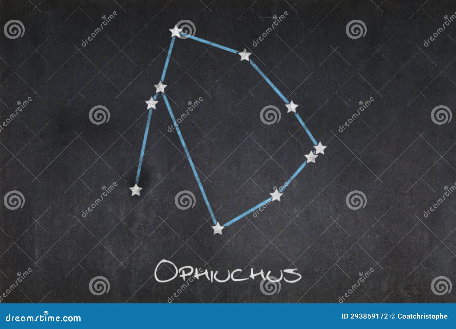 Ophiuchus Constellation Drawn on a Blackboard Stock Photo - Image of ...