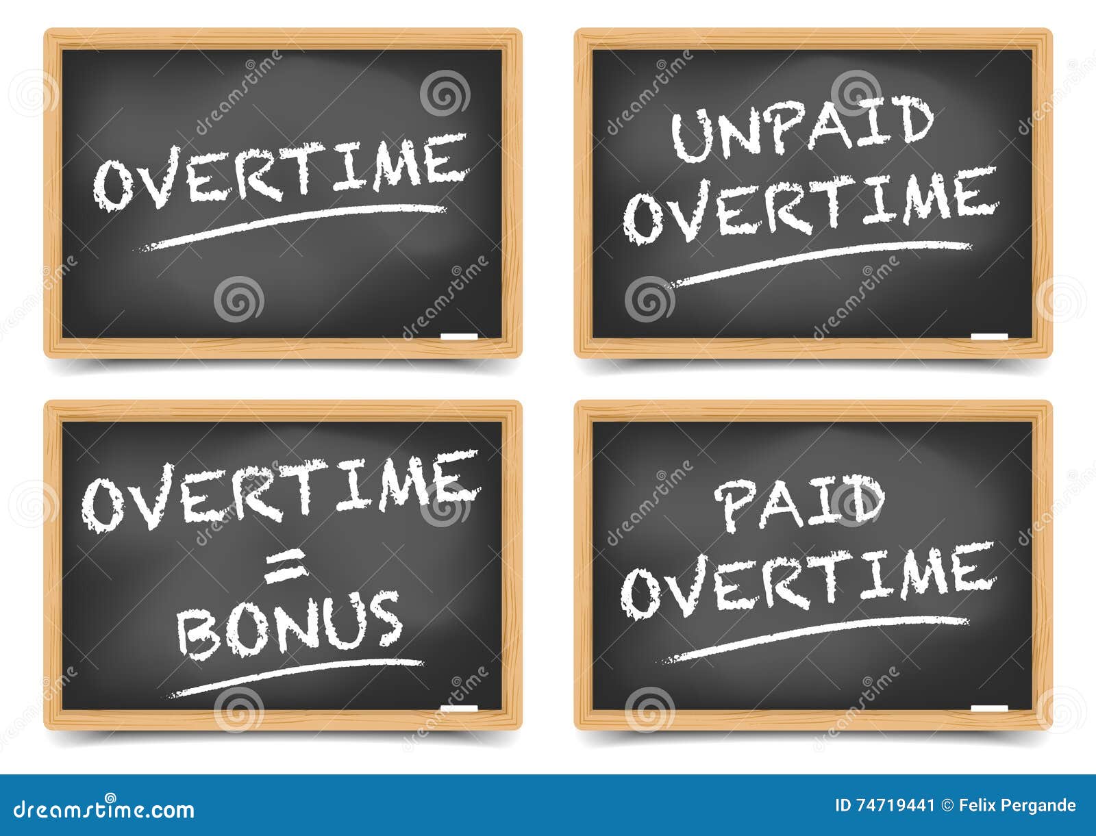 Blackboard Overtime Concepts Stock Illustration - Illustration of learn ...