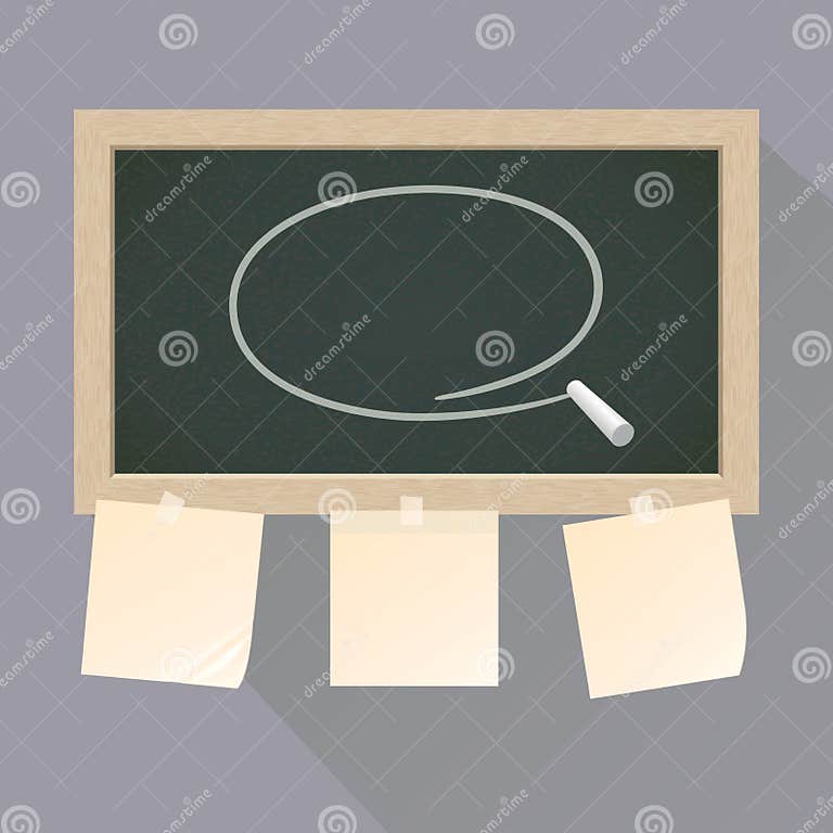 Blackboard with Paper Note stock vector. Illustration of write - 43827645