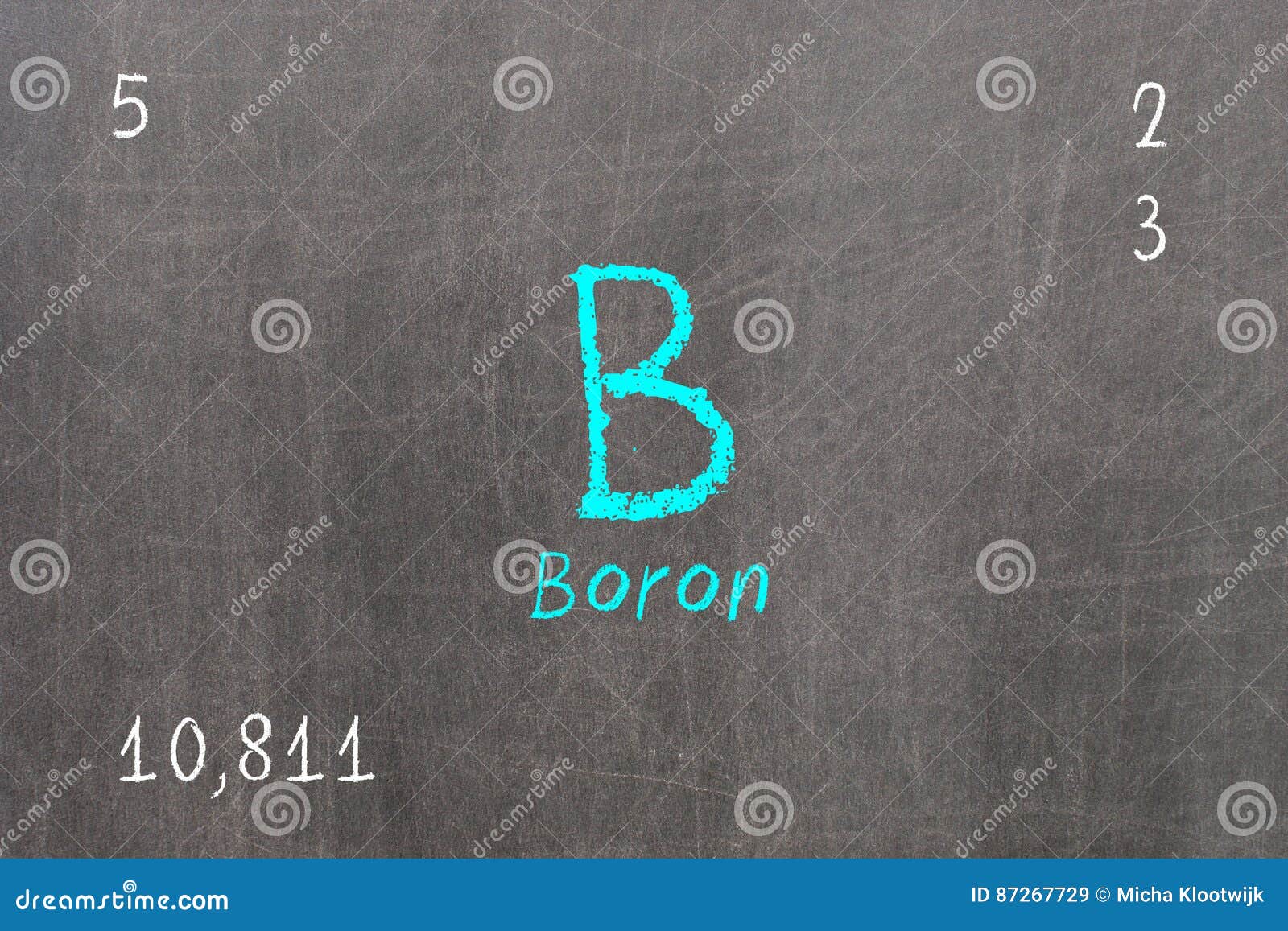 Blackboard with Periodic Table, Boron Stock Illustration - Illustration ...