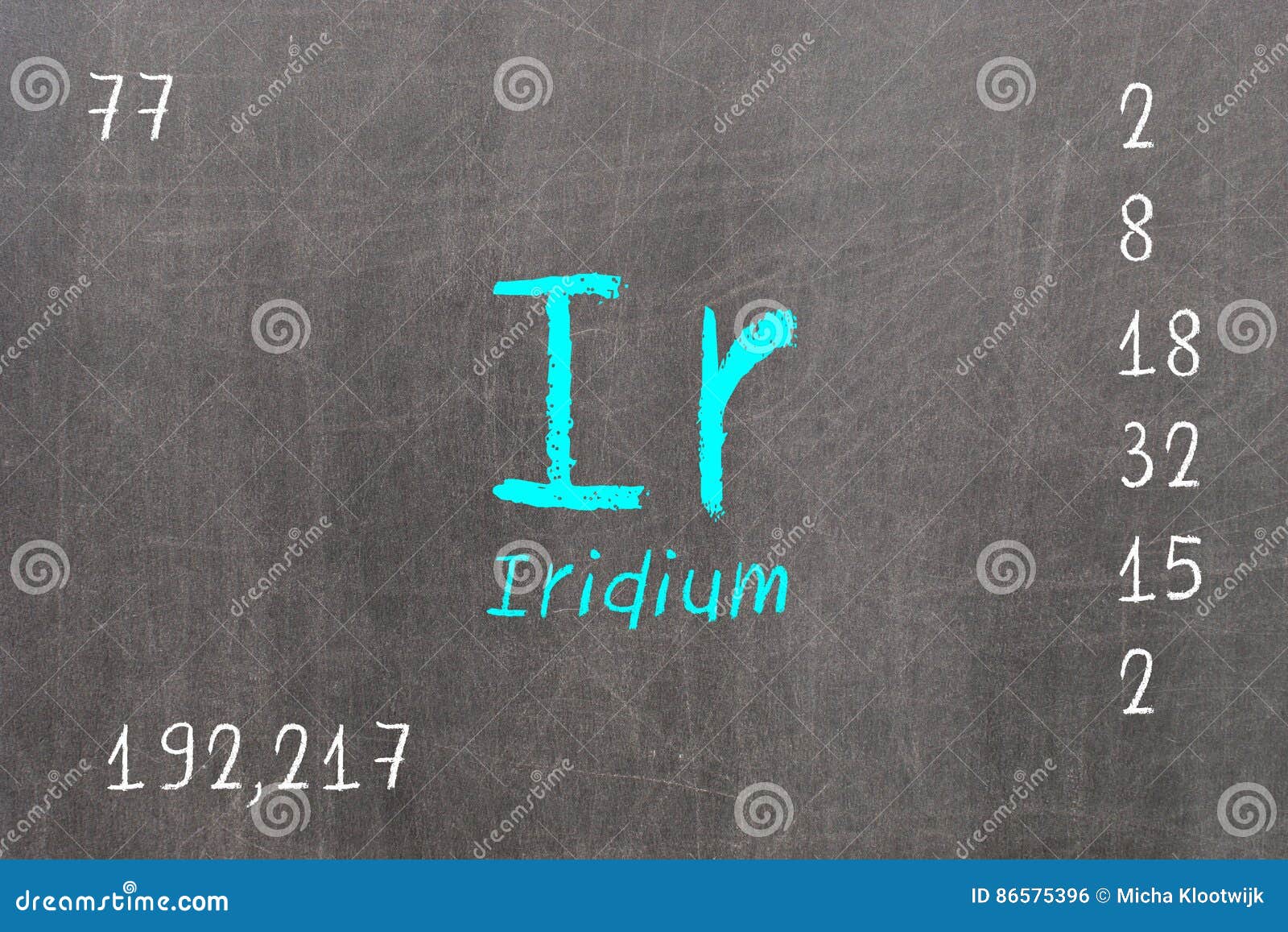 Blackboard with Periodic Table, Iridium Stock Illustration ...