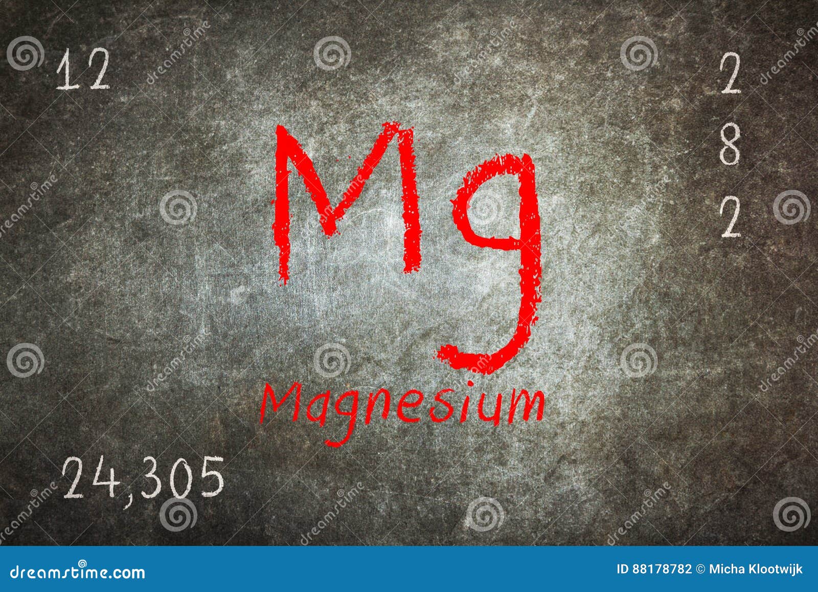 Blackboard with Periodic Table, Magnesium Stock Illustration ...