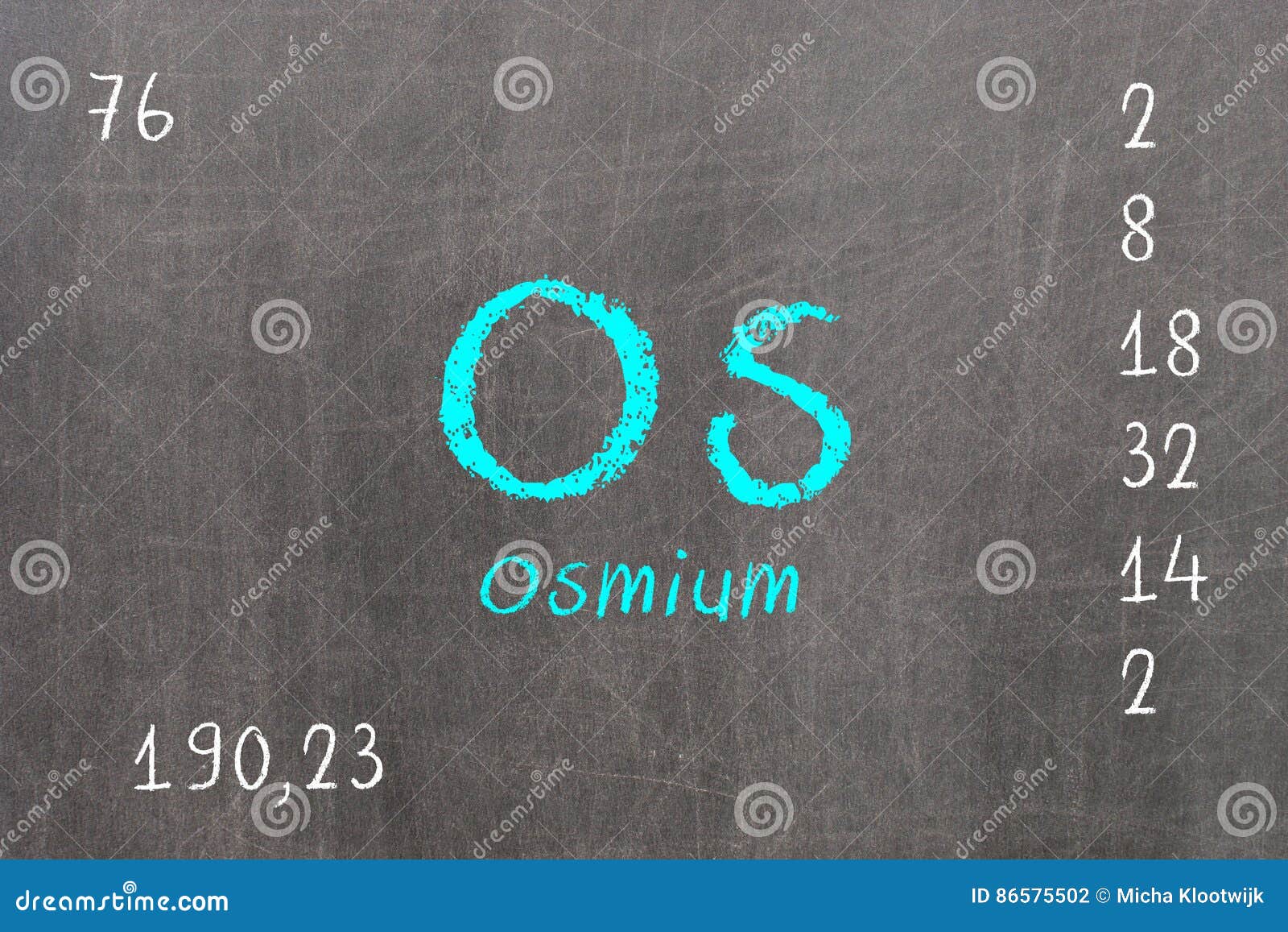 Blackboard with Periodic Table, Osmium Stock Illustration ...