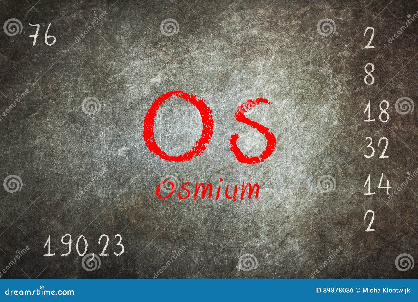 Blackboard with Periodic Table, Osmium Stock Illustration ...