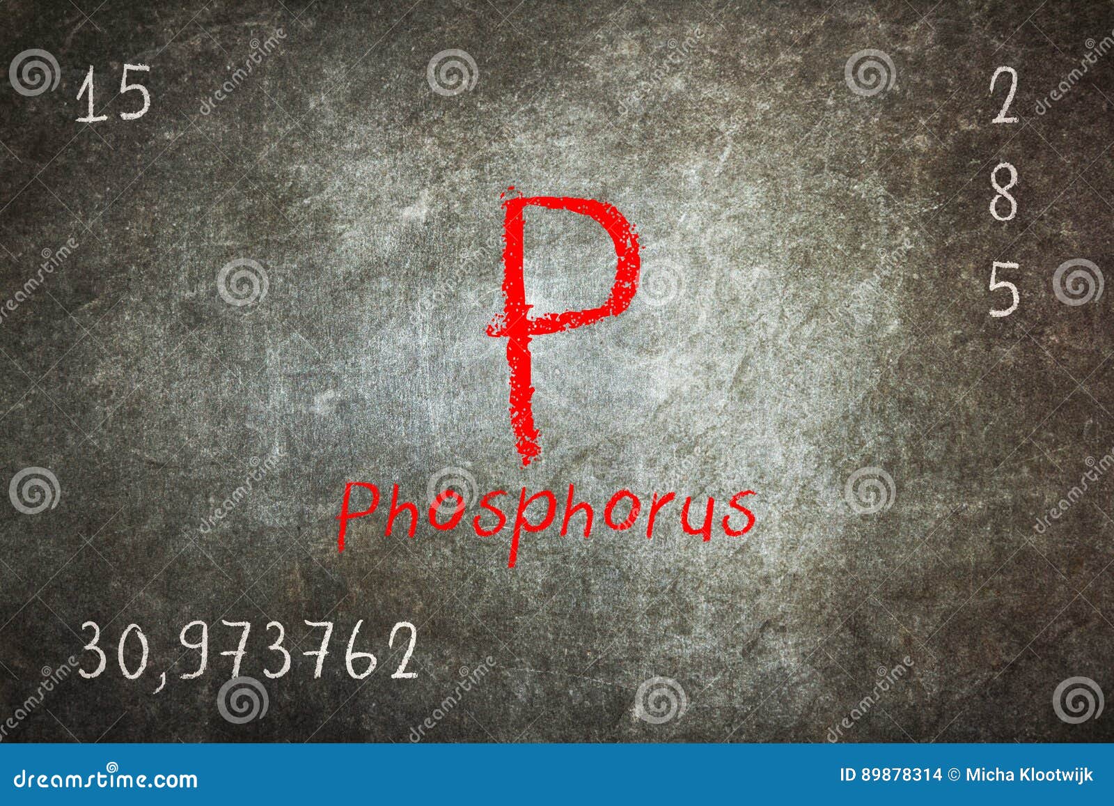 Blackboard with Periodic Table, Phosphorus Stock Illustration ...
