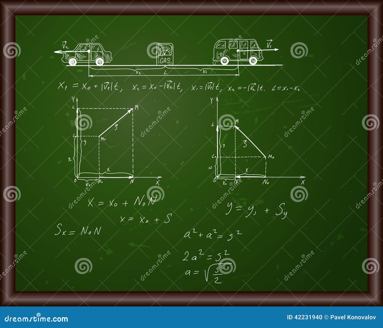 Blackboard with Physical Formulas Stock Vector - Illustration of ...