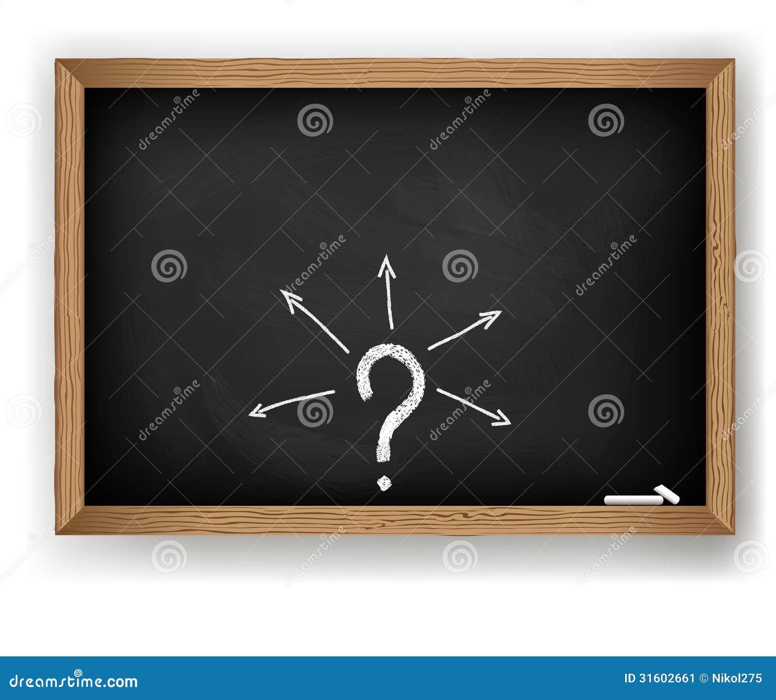 Blackboard and Question Mark Stock Vector - Illustration of person ...