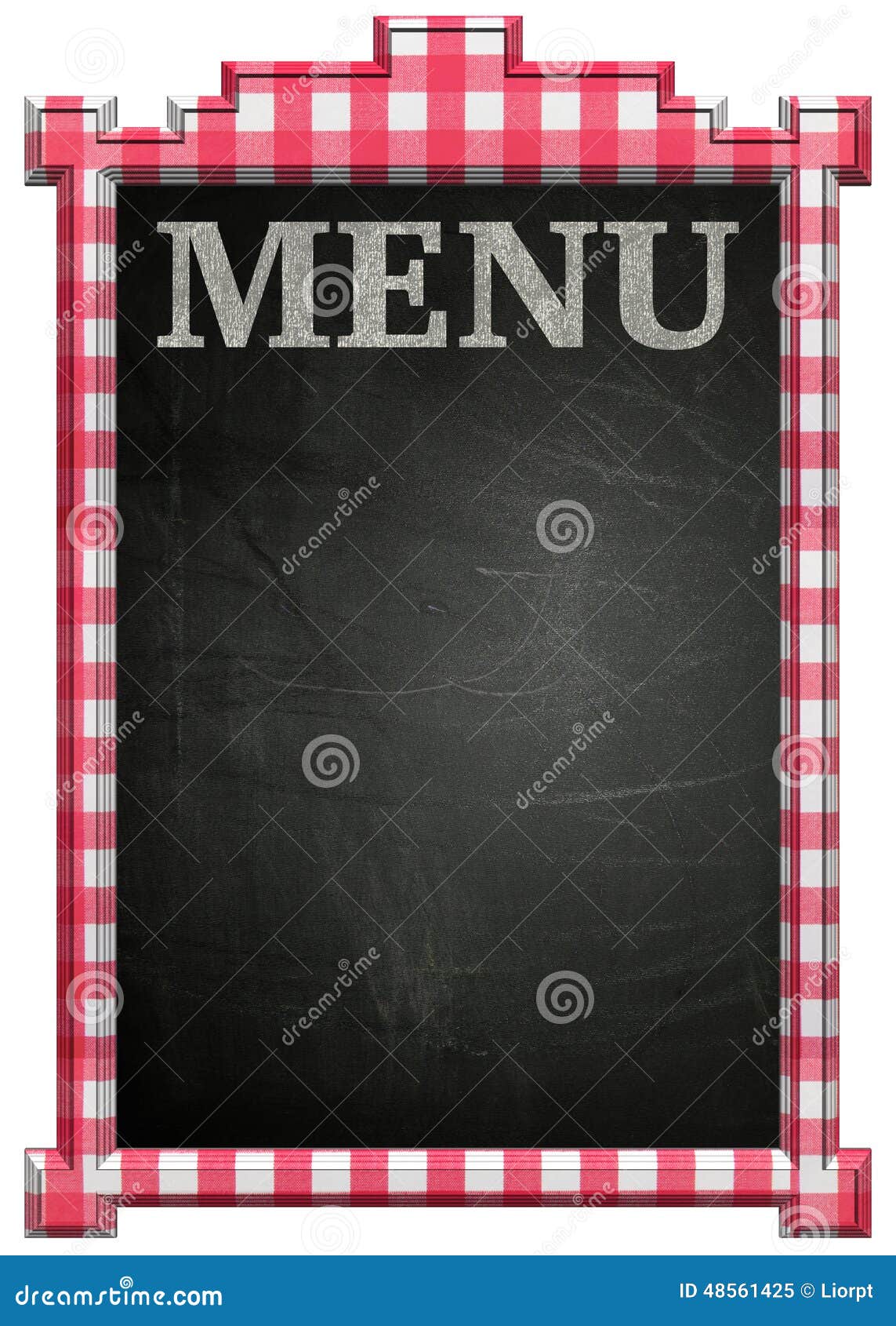 Blackboard with Red and White Frame and Menu Title Stock Illustration ...
