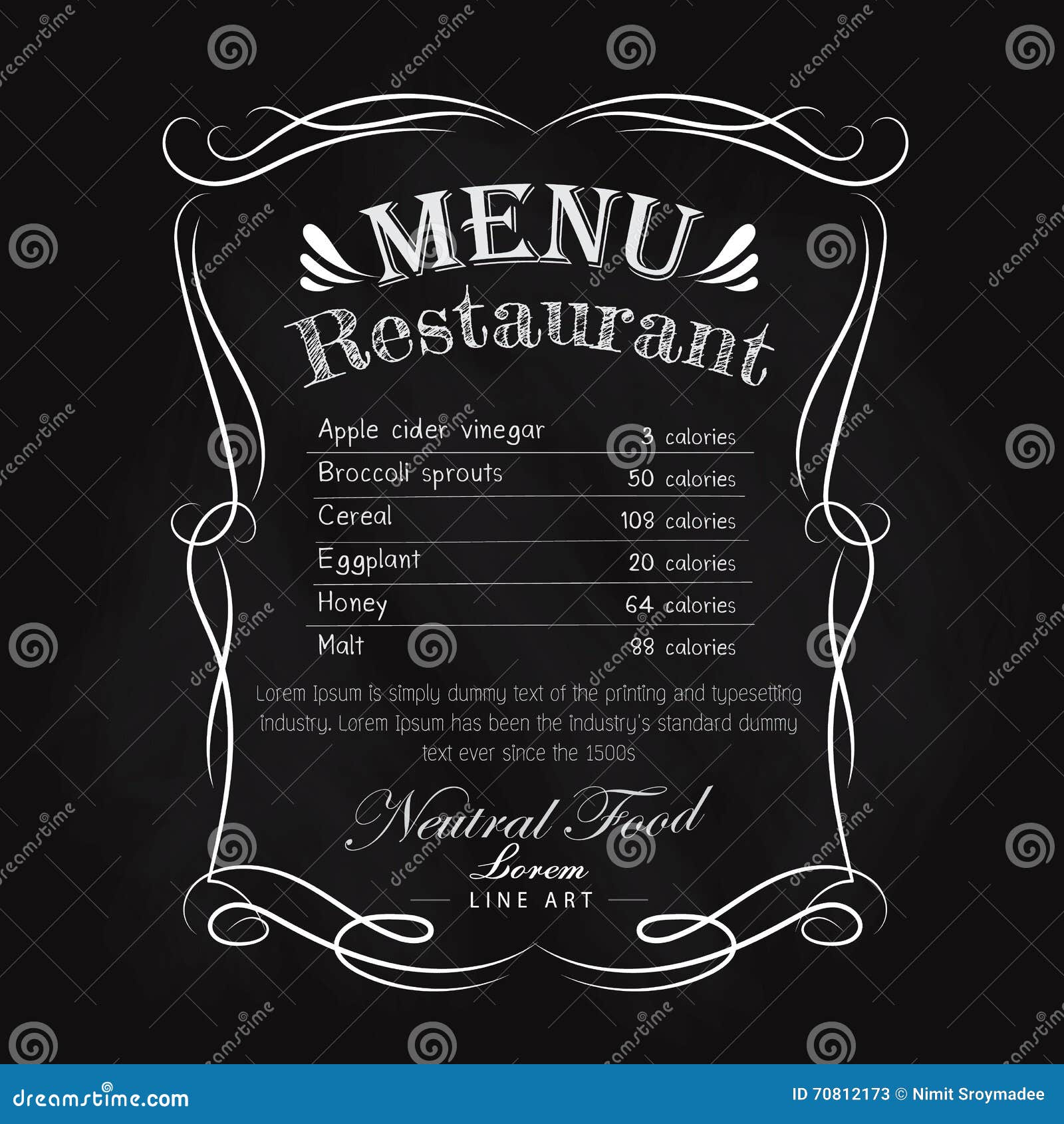 Menu Hand Written Word Isolated On White. Calligraphy Lettering Vector ...