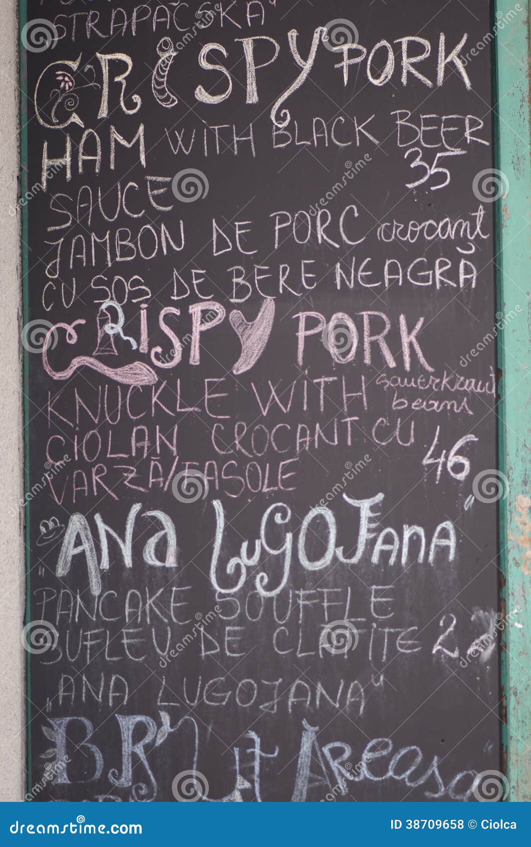 Blackboard restaurant menu stock photo. Image of list - 38709658