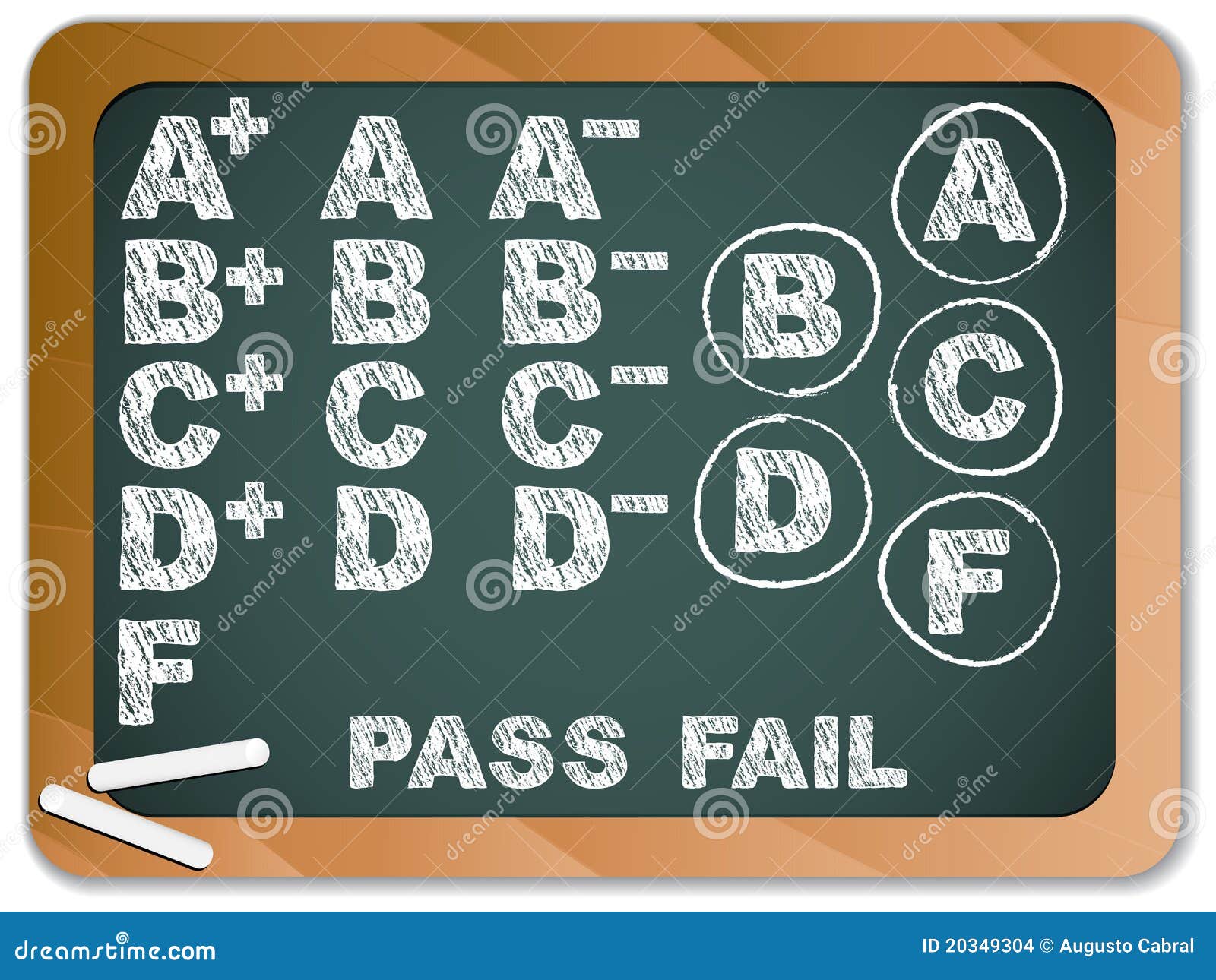 Blackboard with School Results Grades Stock Vector - Illustration of ...