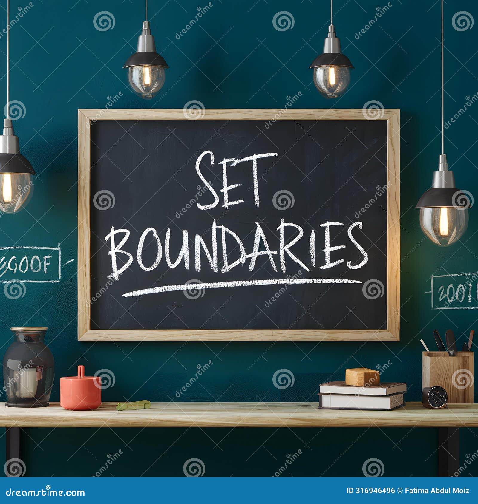 Blackboard with Set Boundaries Highlighted Concept of Setting Limits ...