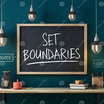 Blackboard with Set Boundaries Highlighted Concept of Setting Limits ...