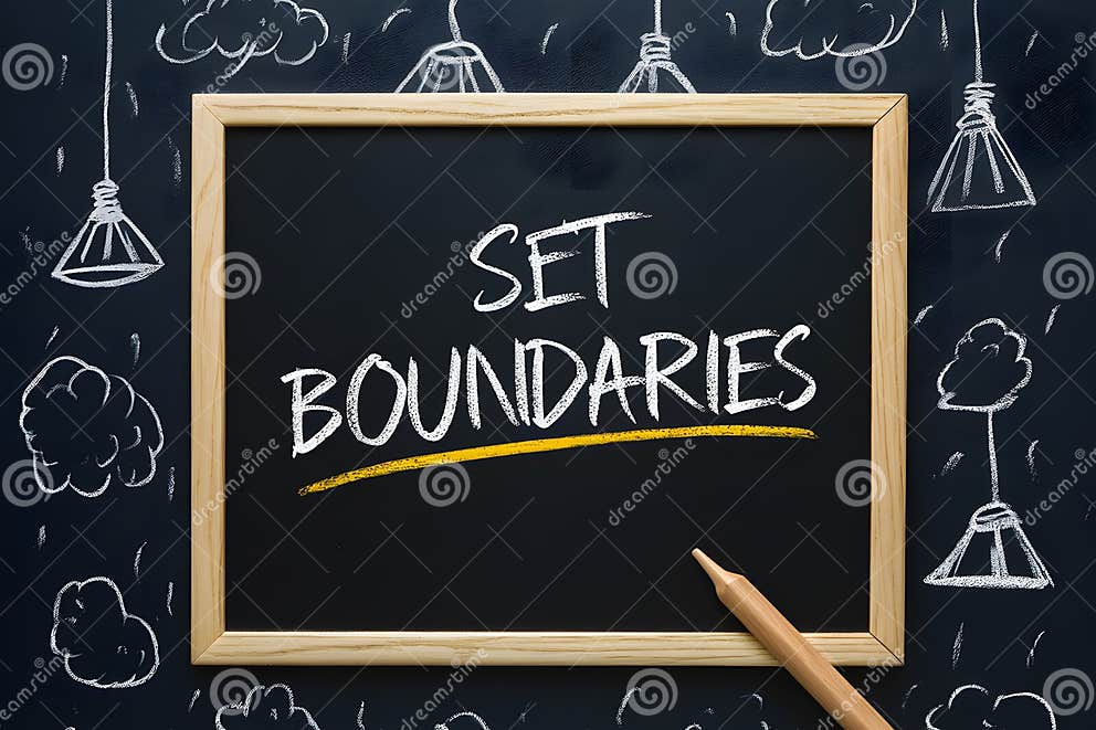 Blackboard with Set Boundaries Highlighted Concept of Setting Limits ...