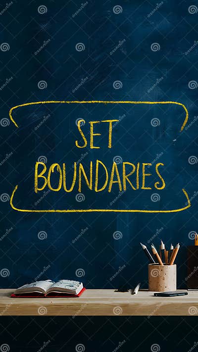 Blackboard with Set Boundaries Highlighted Concept of Setting Limits ...
