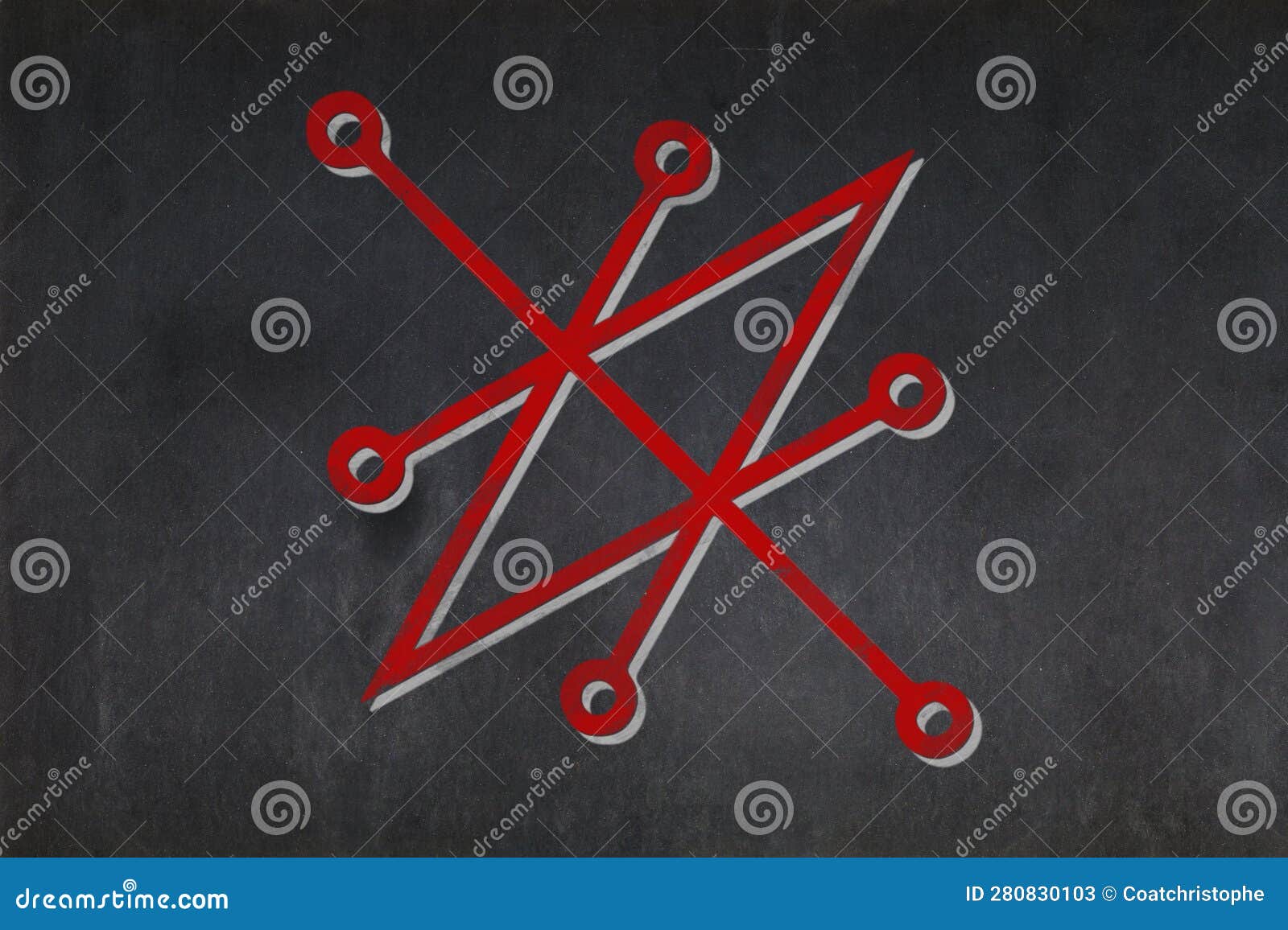 Sigil of Azazel Drawn on a Blackboard Stock Image - Image of color ...