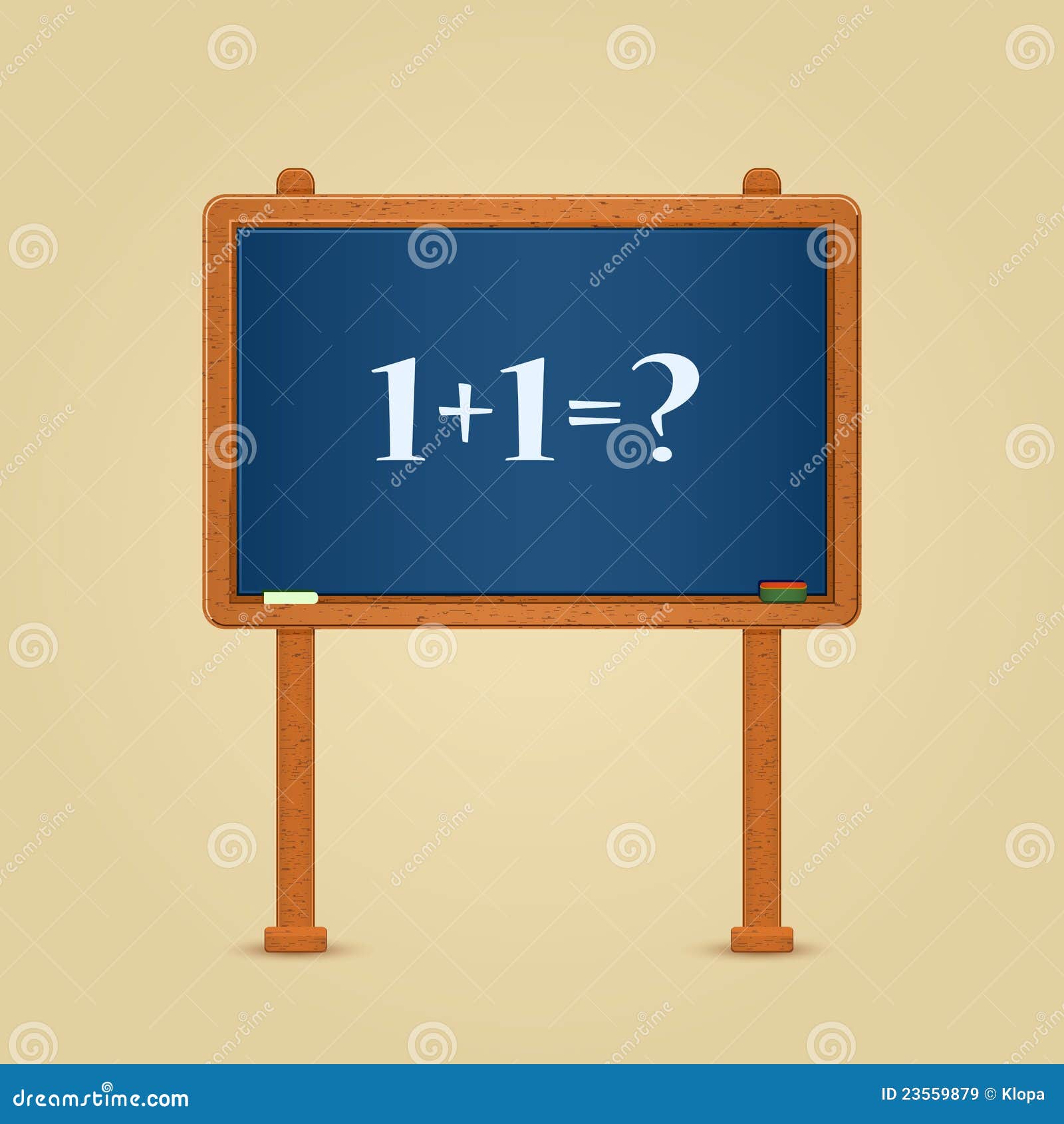 Blackboard With Simple Equation Cartoon Vector | CartoonDealer.com ...