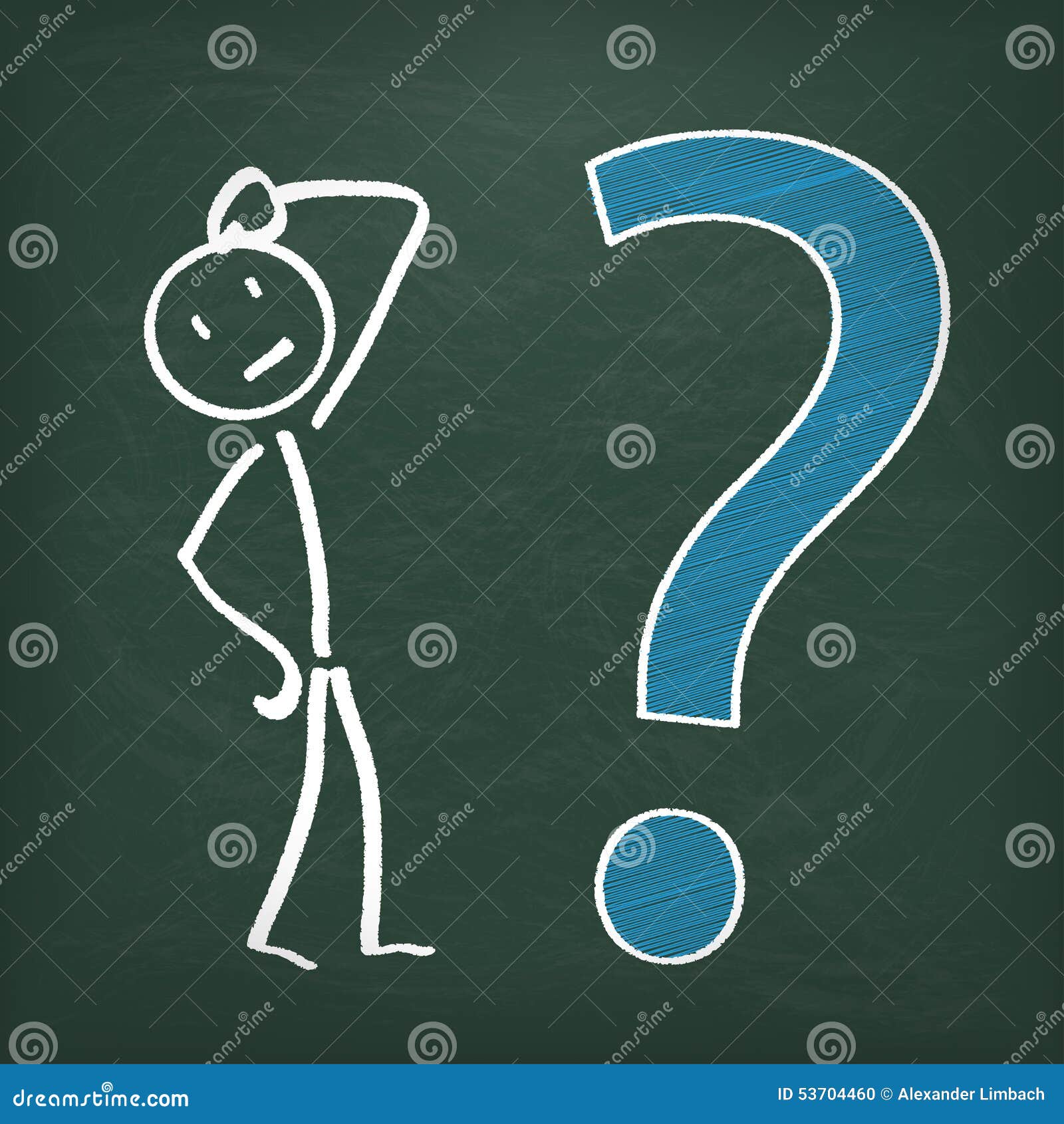 Stickman Question Mark Thinking Stock Image | CartoonDealer.com #12720187