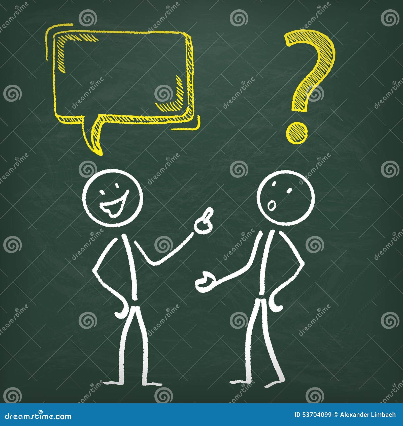 Blackboard Stickman 2 Communication Problem Stock Vector - Illustration ...
