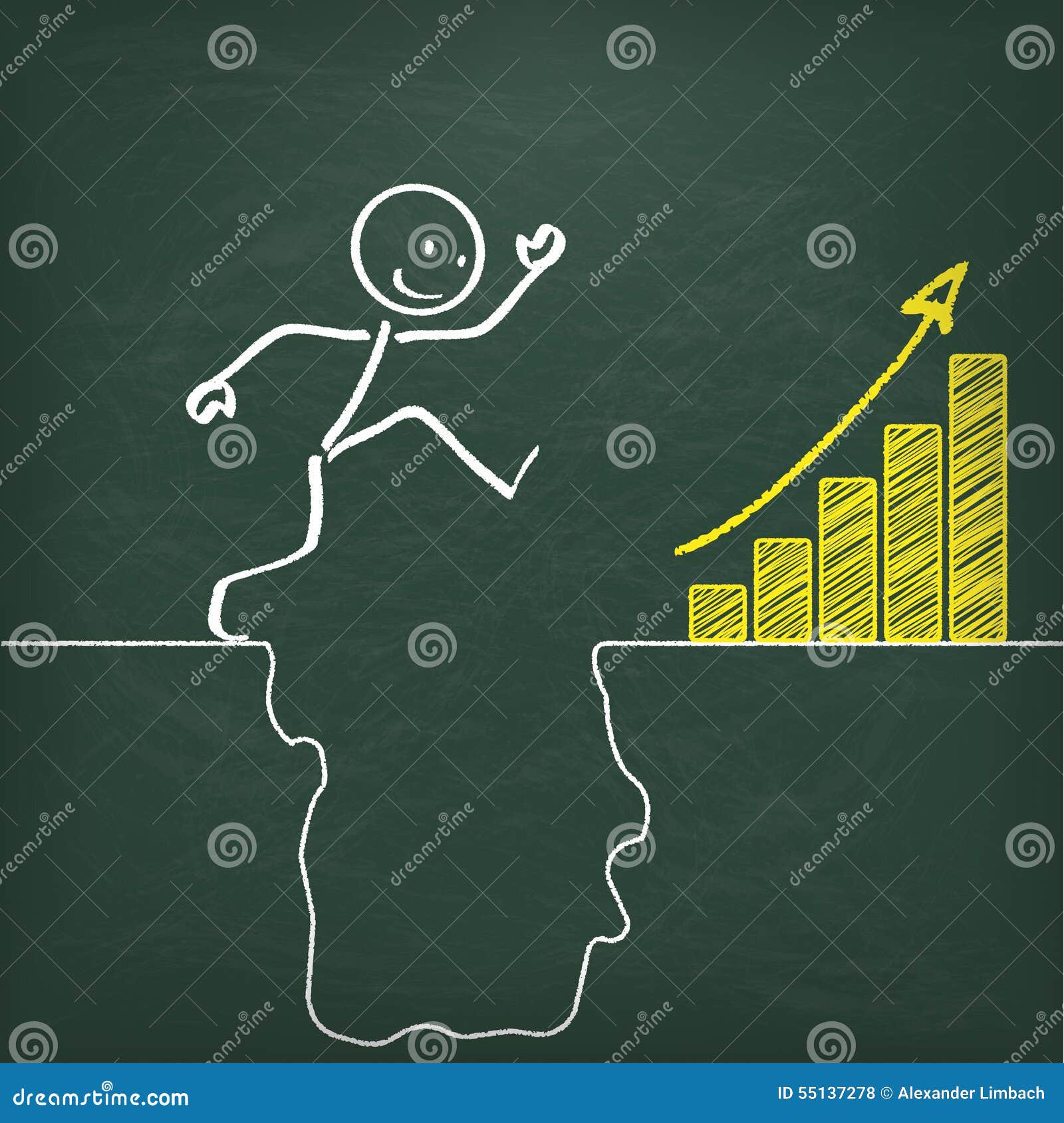 Blackboard Stickman Woman Concept Planning Vector Illustration ...